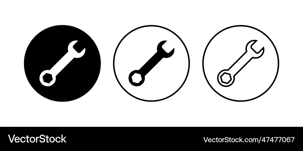 Wrench icon set repair icon tools icon Royalty Free Vector