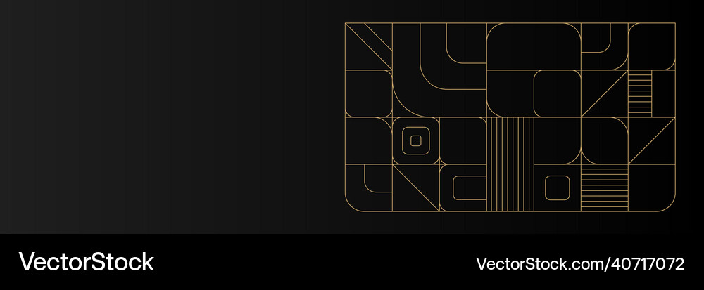 Abstract black gold bauhaus lines geometric Vector Image