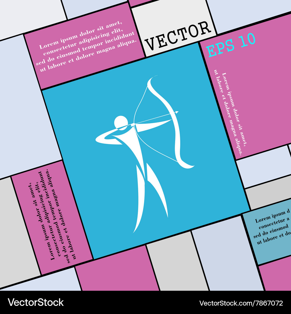 Archery icon sign modern flat style for your Vector Image