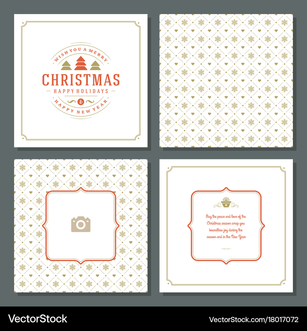 Christmas greeting card design and pattern Vector Image