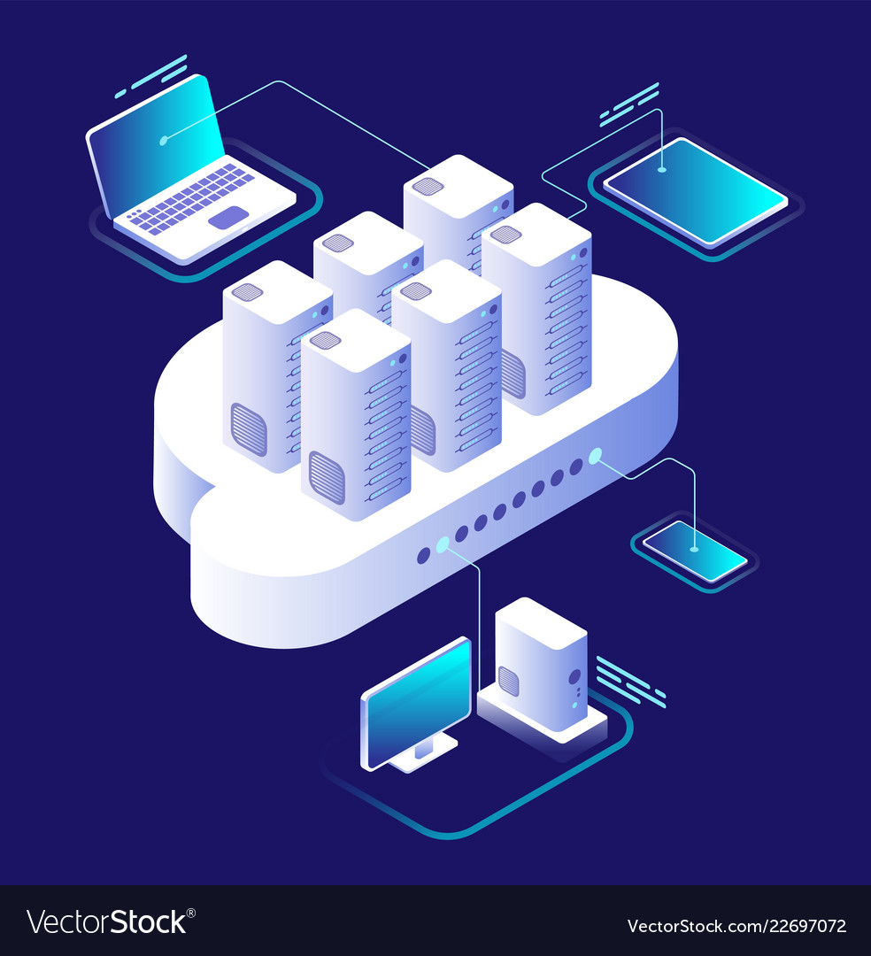 Cloud Computing Concept Computing Network Vector Image