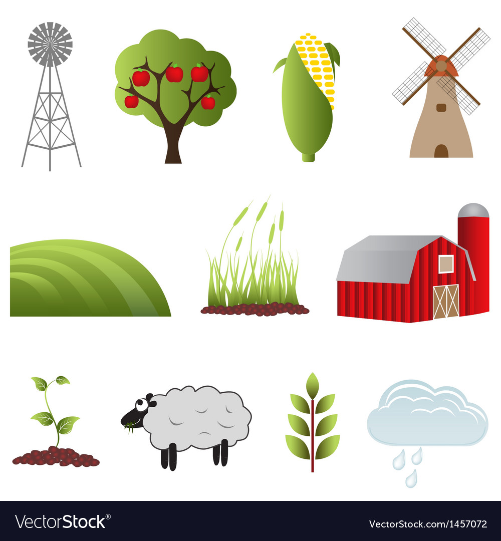 Farm objects Royalty Free Vector Image - VectorStock