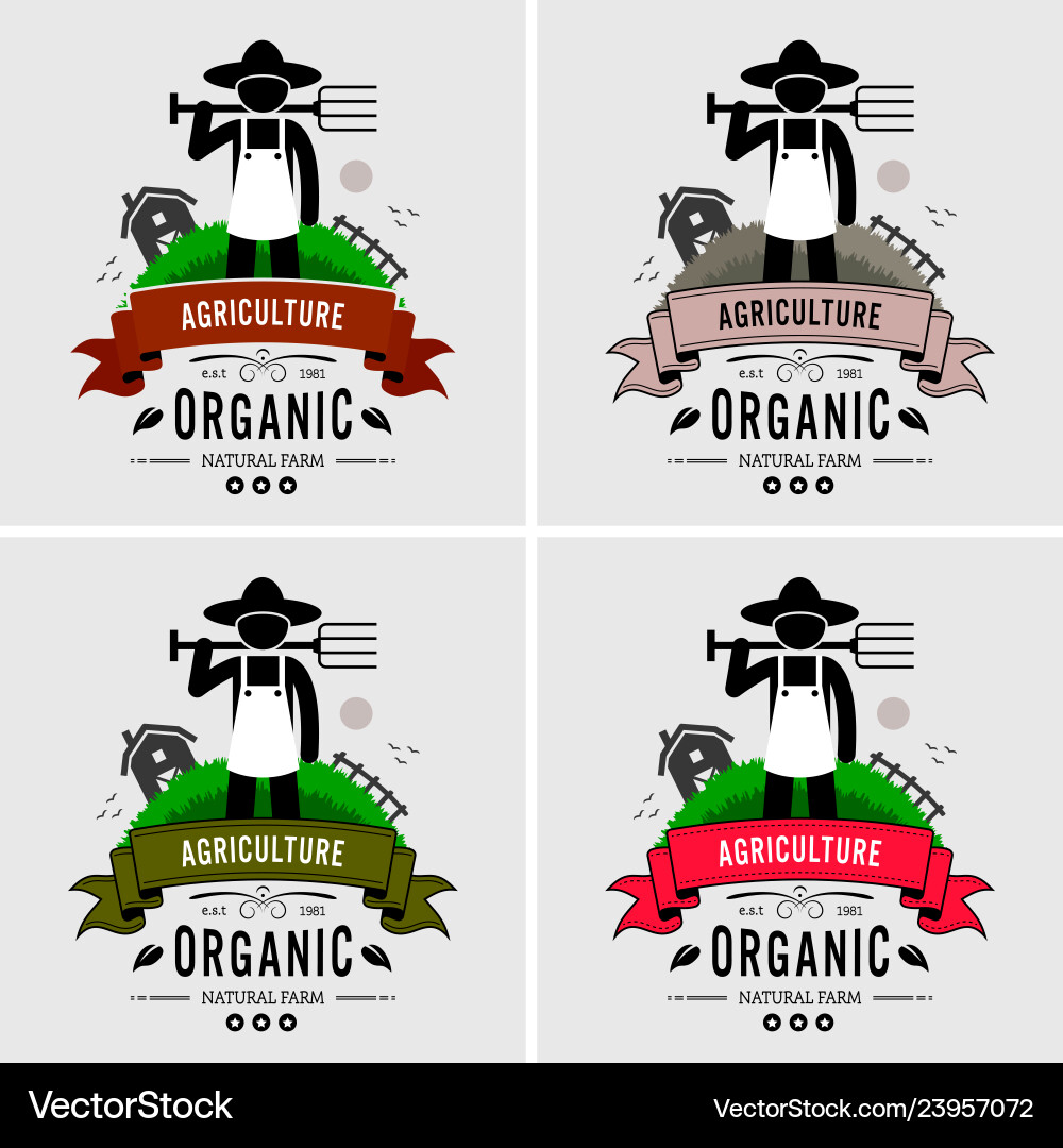 Farmer farming logo design artwork a farmer Vector Image