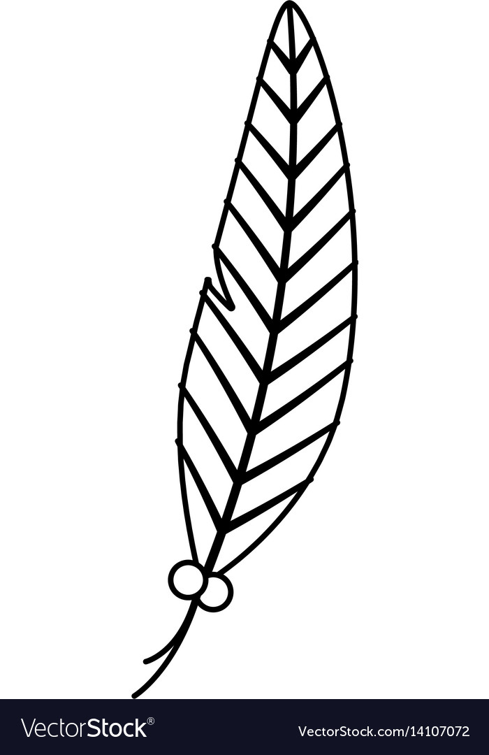 Feather decorative isolated icon Royalty Free Vector Image
