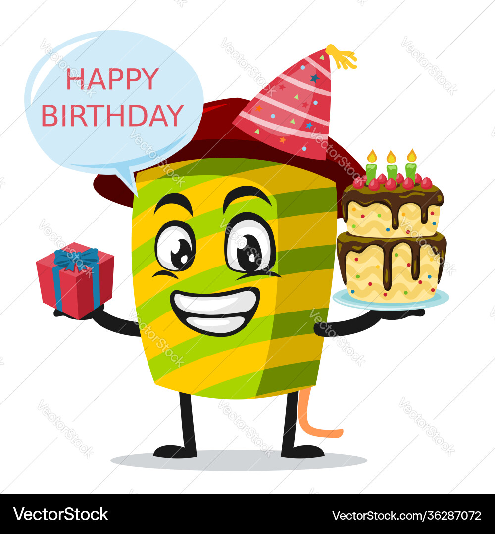Firework mascot or character Royalty Free Vector Image