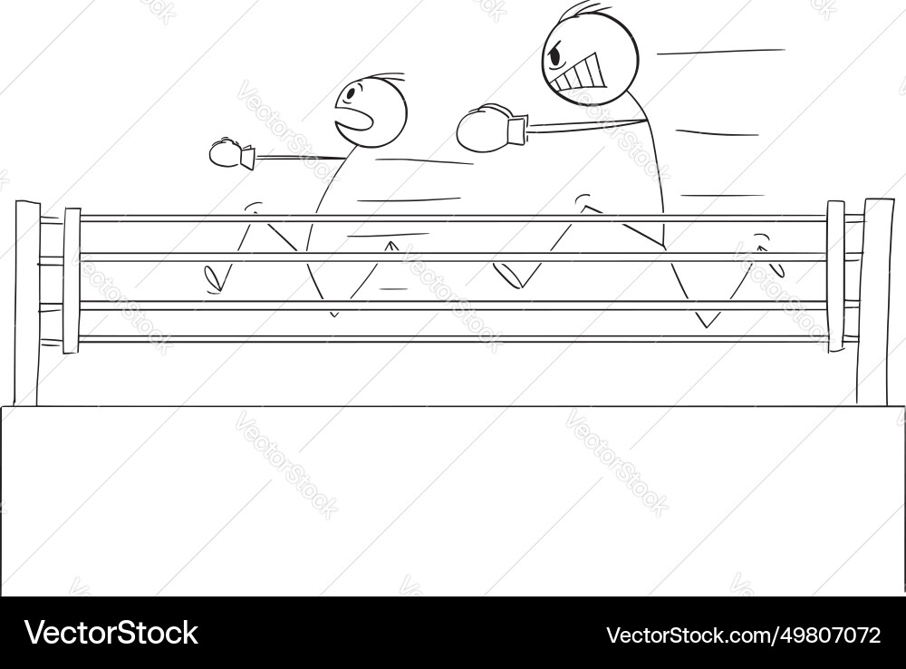 Person fighting with uneven enemy cartoon stick Vector Image