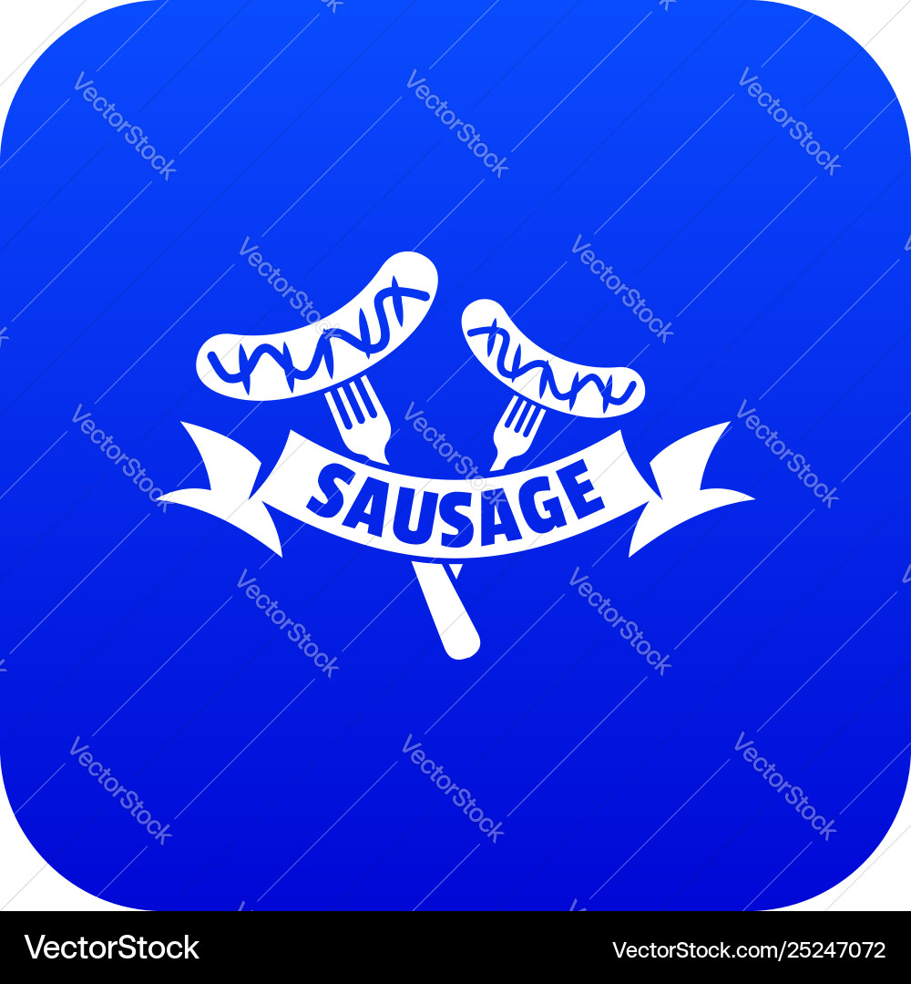 Sausage icon blue Royalty Free Vector Image - VectorStock