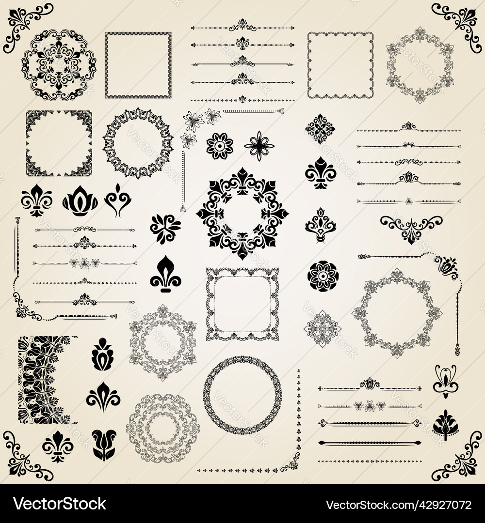 Vintage big set of classic patterns Royalty Free Vector