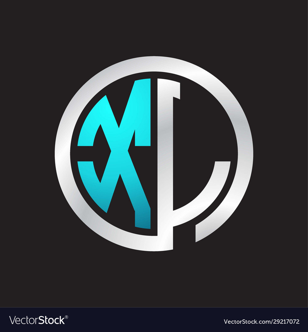 Xl initial logo linked circle monogram Royalty Free Vector