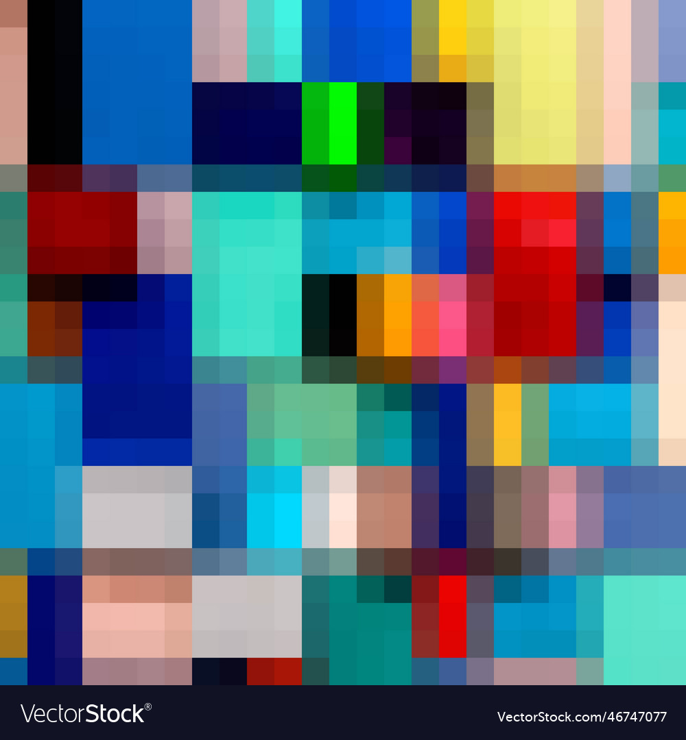 Abstract Square Pixel Mosaic Background Color Vector Image
