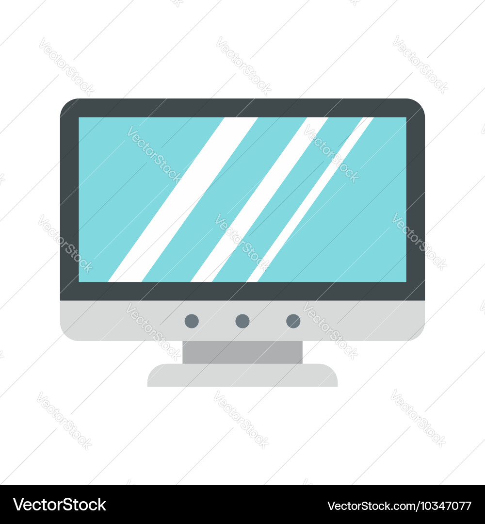 Blank computer monitor icon flat style Royalty Free Vector