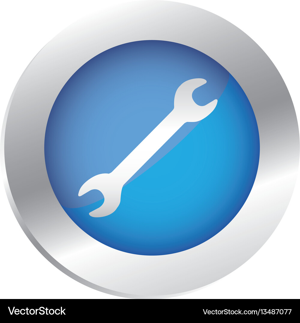 Color circular emblem with wrench tool icon Vector Image