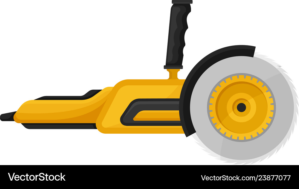 Electric angle grinder with steel toothed disc Vector Image