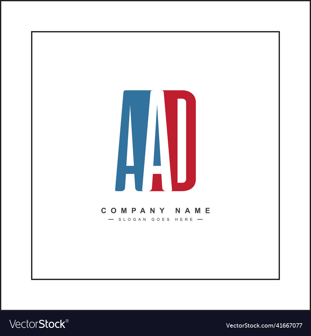 Initial letter aad logo - simple business logo Vector Image