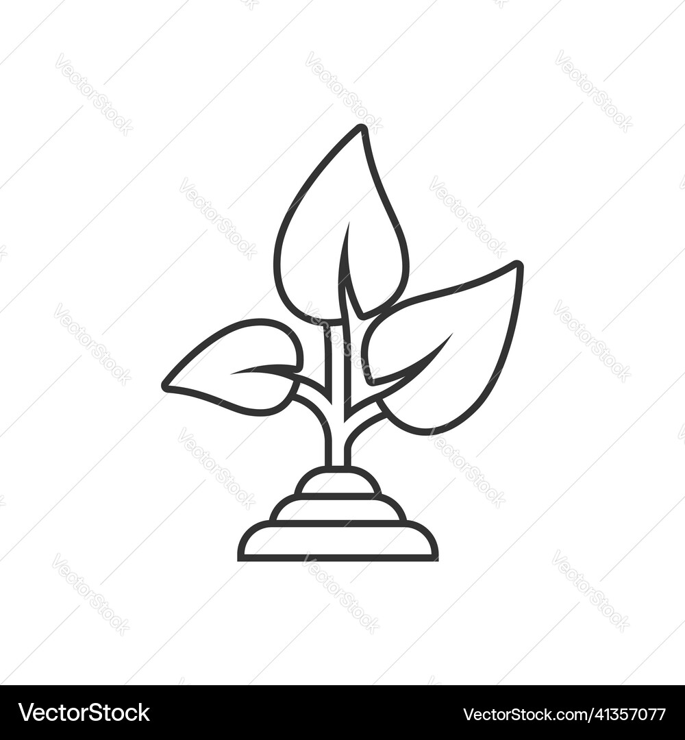 Leaf icon in flat style plant on white isolated Vector Image
