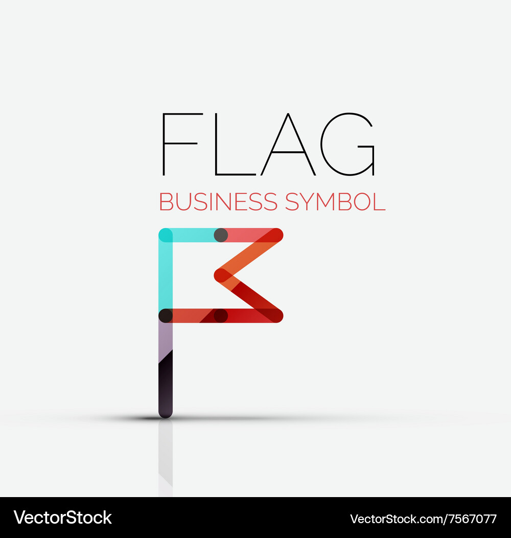 Logo flag abstract linear geometric business icon Vector Image