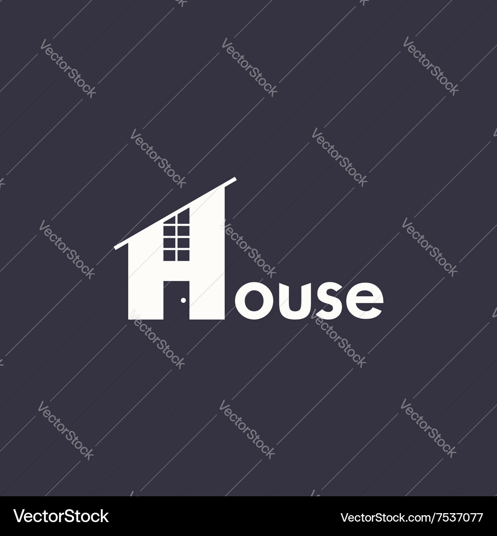 Logo house with word house Royalty Free Vector Image