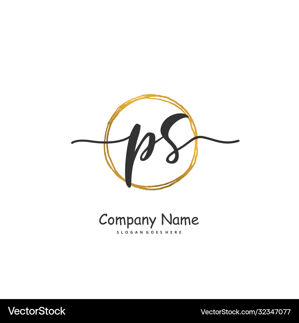 P s ps initial handwriting and signature logo Vector Image