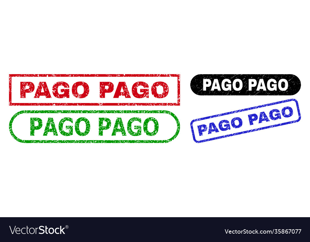 Pago rectangle seals using rubber surface Vector Image