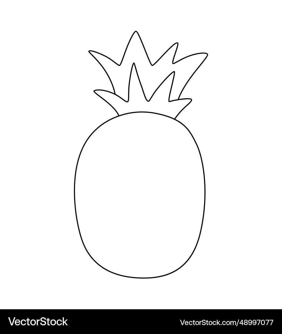 Pineapple hand drawn line icon outline tropic Vector Image