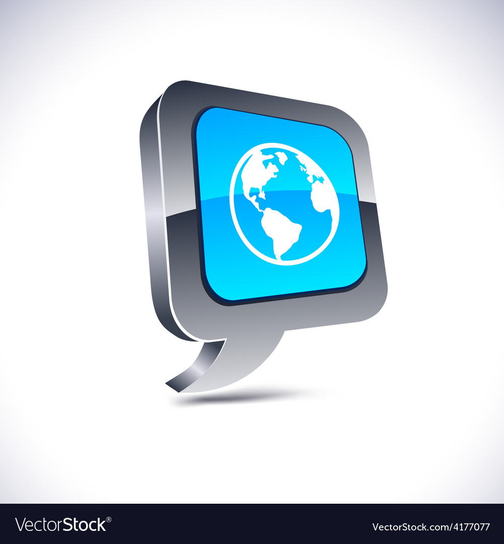 Planet 3d balloon button Royalty Free Vector Image