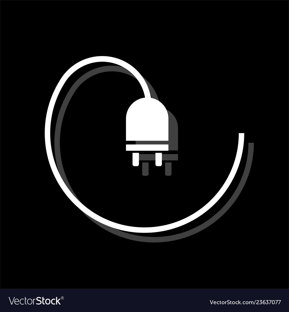 Plug icon flat Royalty Free Vector Image - VectorStock
