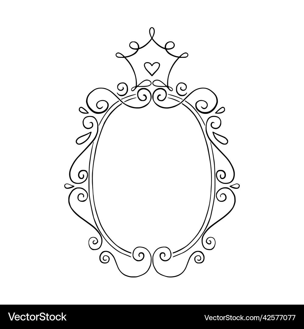 Princess frame royal mirror and majestic Vector Image