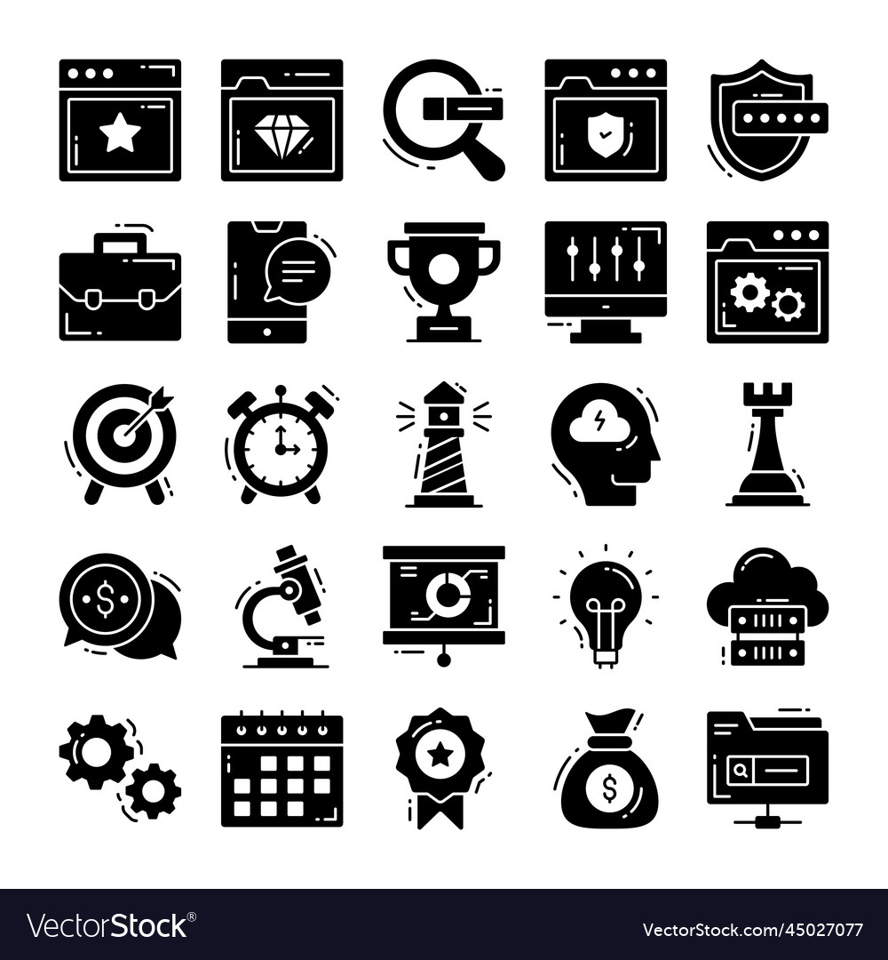 Set of seo icons for web design development Vector Image