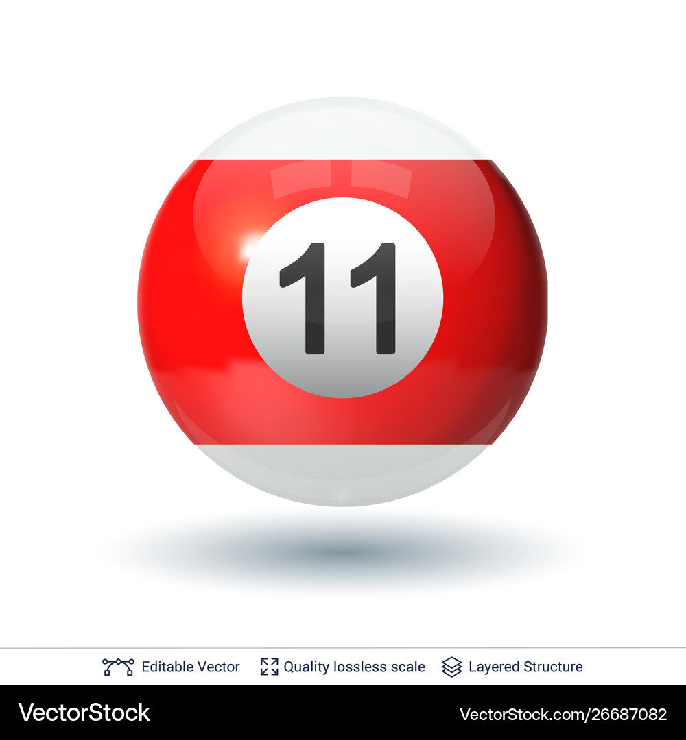 Billiard snooker pool ball with number Royalty Free Vector
