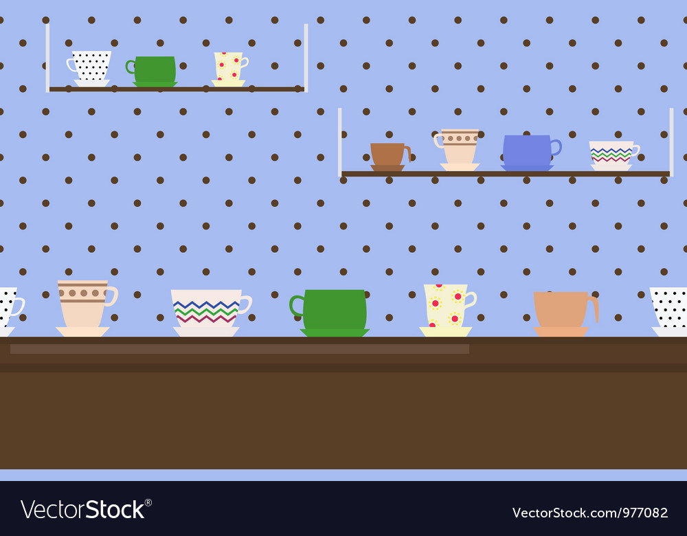 Border with cups Royalty Free Vector Image - VectorStock