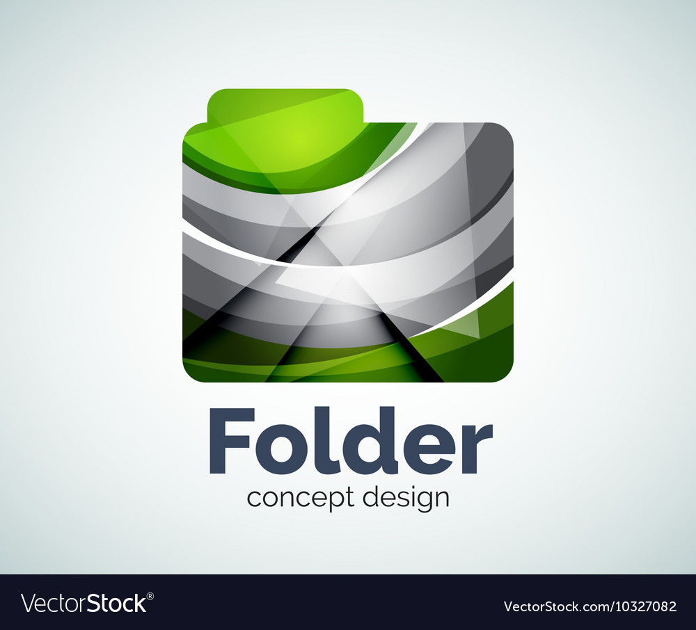 Computer folder logo template Royalty Free Vector Image