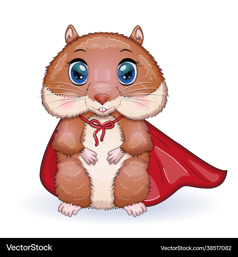 Cute hamster superhero cartoon characters Vector Image