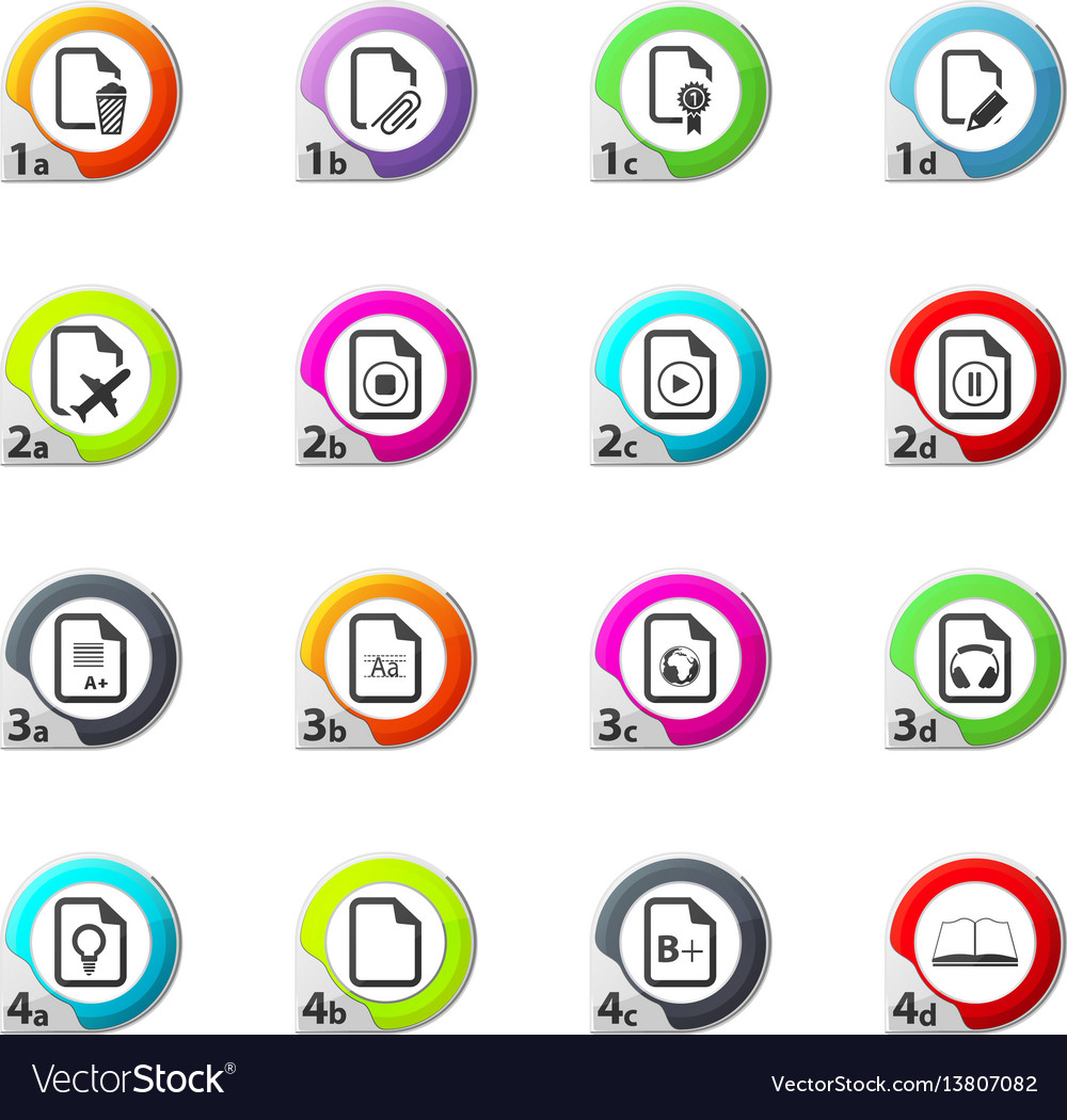 Documents icons set Royalty Free Vector Image - VectorStock