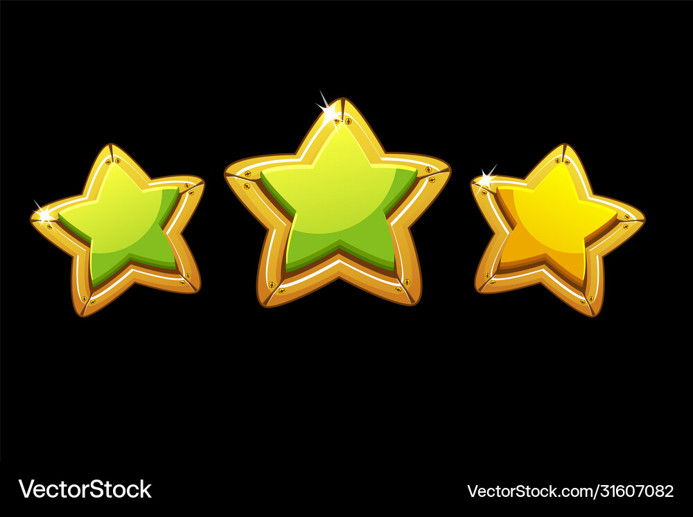 Golden stars rating game Royalty Free Vector Image