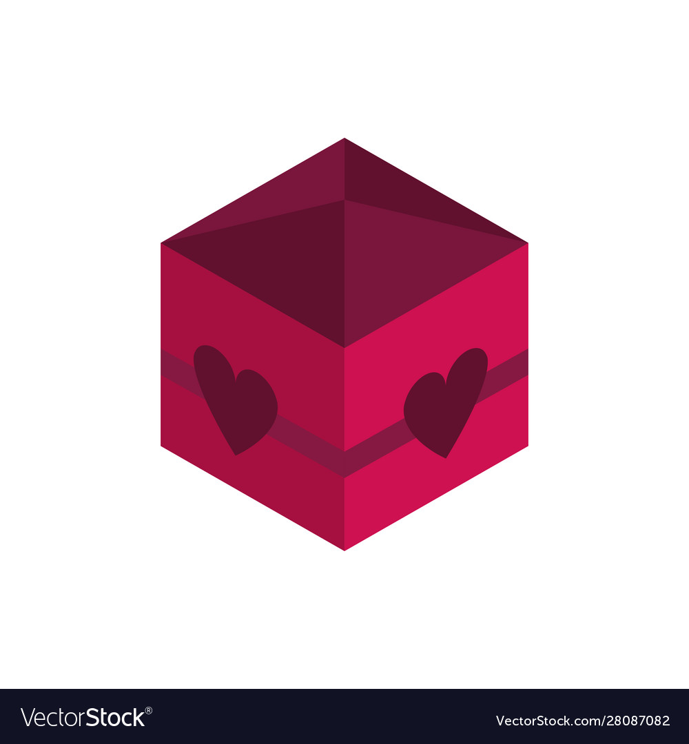 Happy valentines day box decoration love heart Vector Image