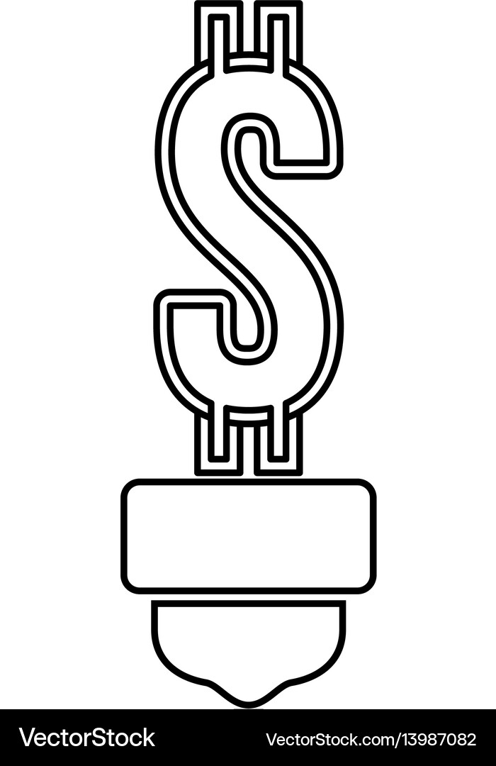 Light bulb money symbol Royalty Free Vector Image