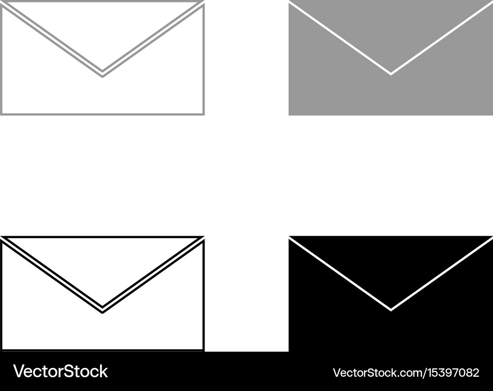 Mail the black and grey color set icon Royalty Free Vector