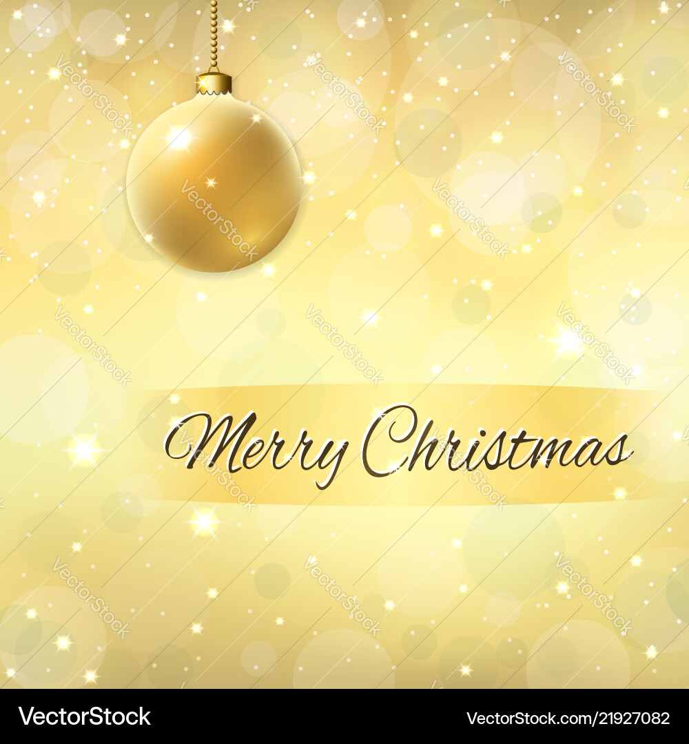 Merry christmas decoration gold background 3d Vector Image