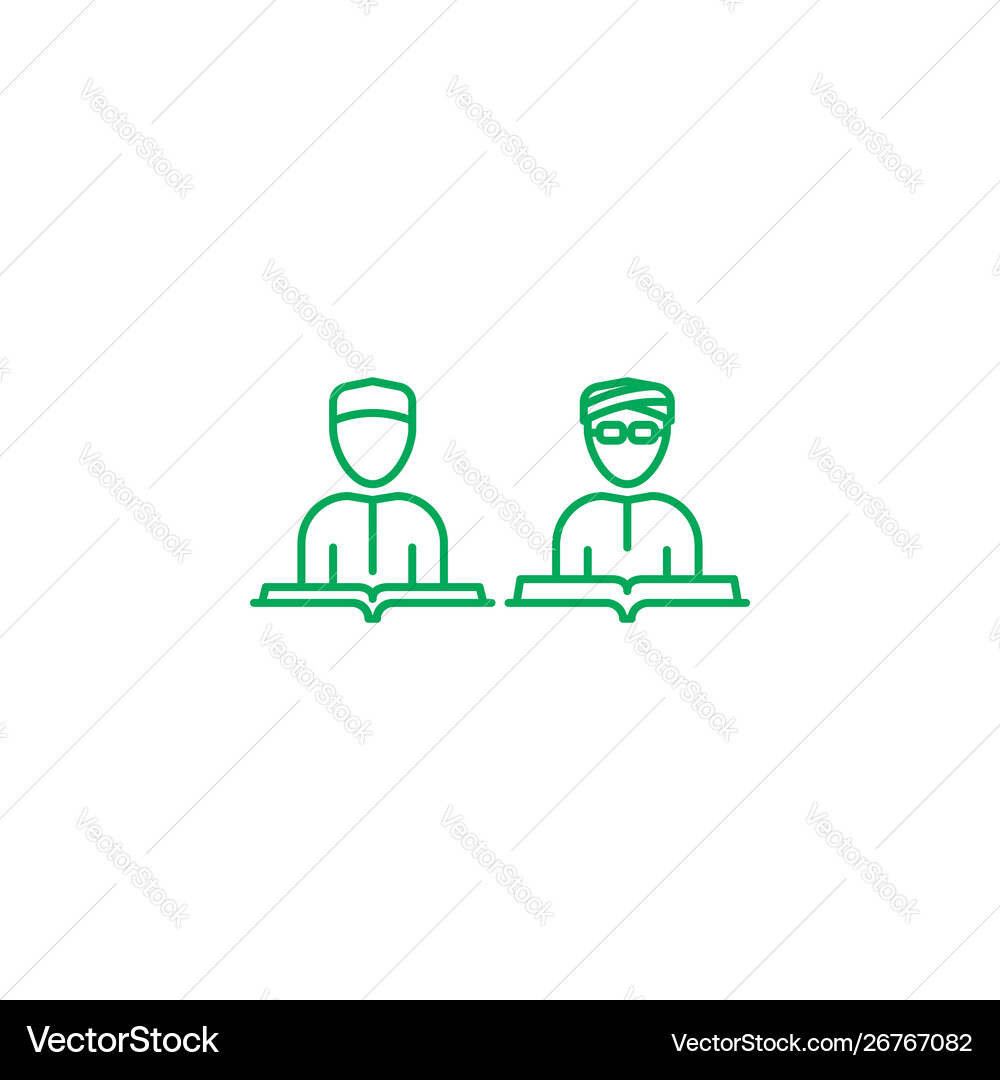 Muslim student and teacher icon isolated Vector Image