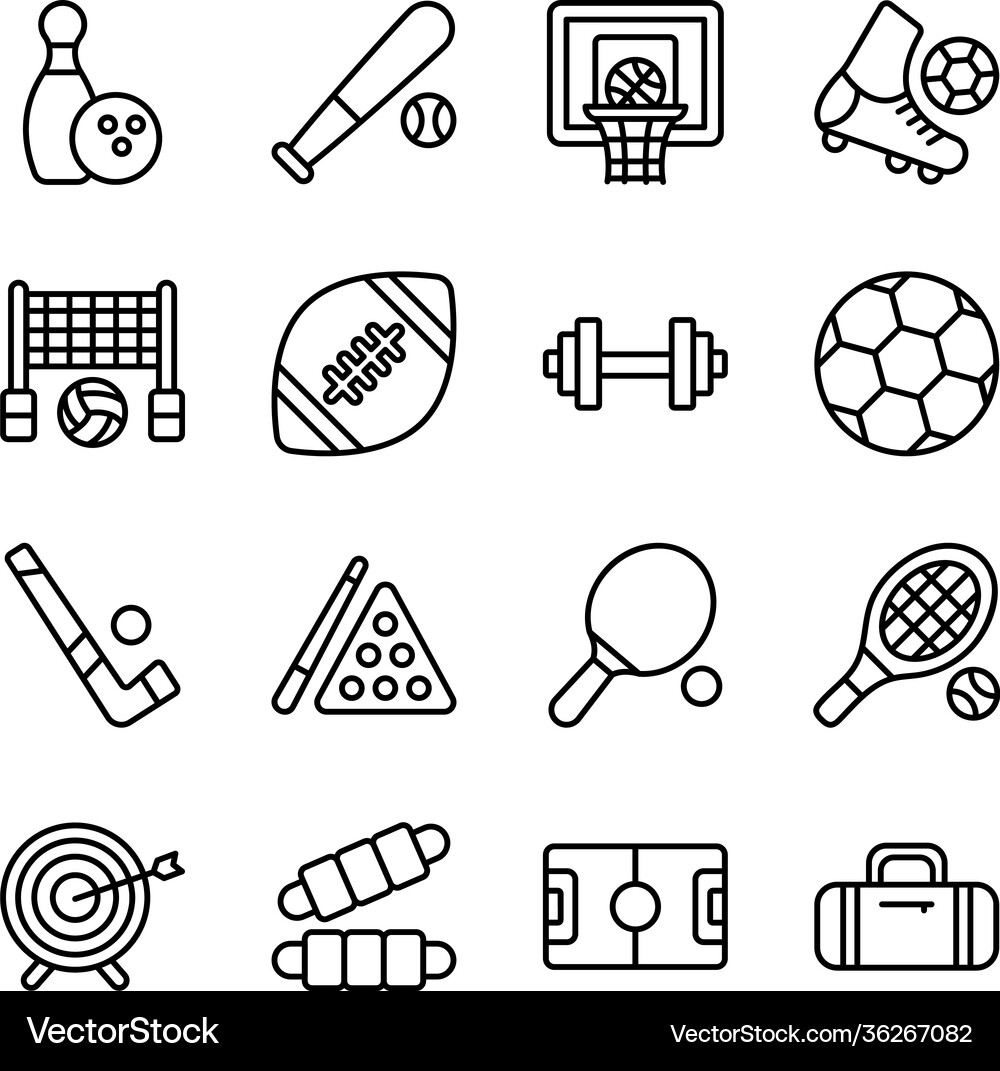 Pack sports line icons Royalty Free Vector Image