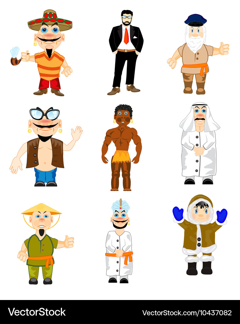 People to nationality miscellaneous Royalty Free Vector