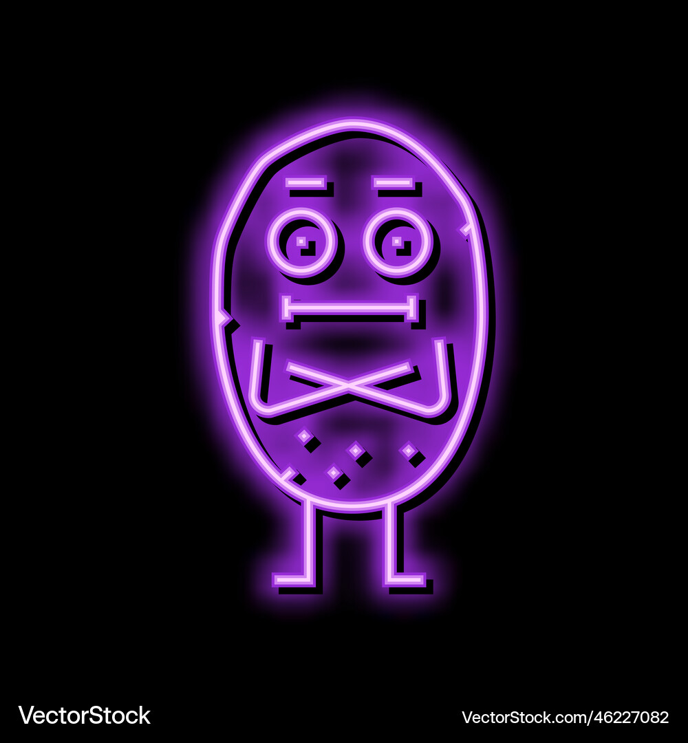 Potato vegetable character neon glow icon Vector Image