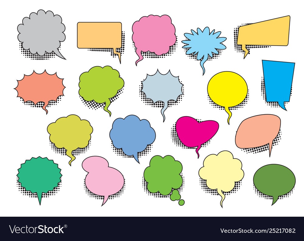 Set color comic speech balloons Royalty Free Vector Image
