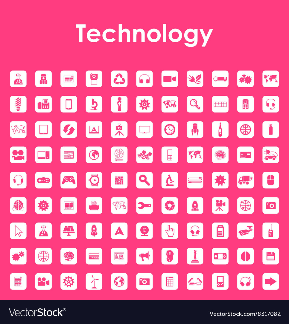 Set of technology simple icons Royalty Free Vector Image
