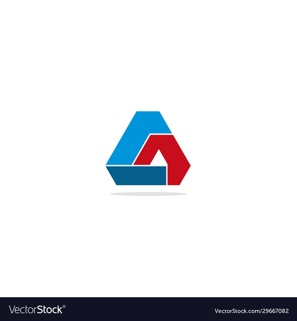 Triangle shape colored circle logo Royalty Free Vector Image