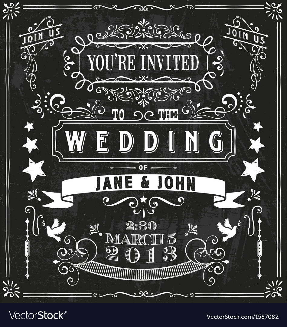Wedding invitation elements Royalty Free Vector Image