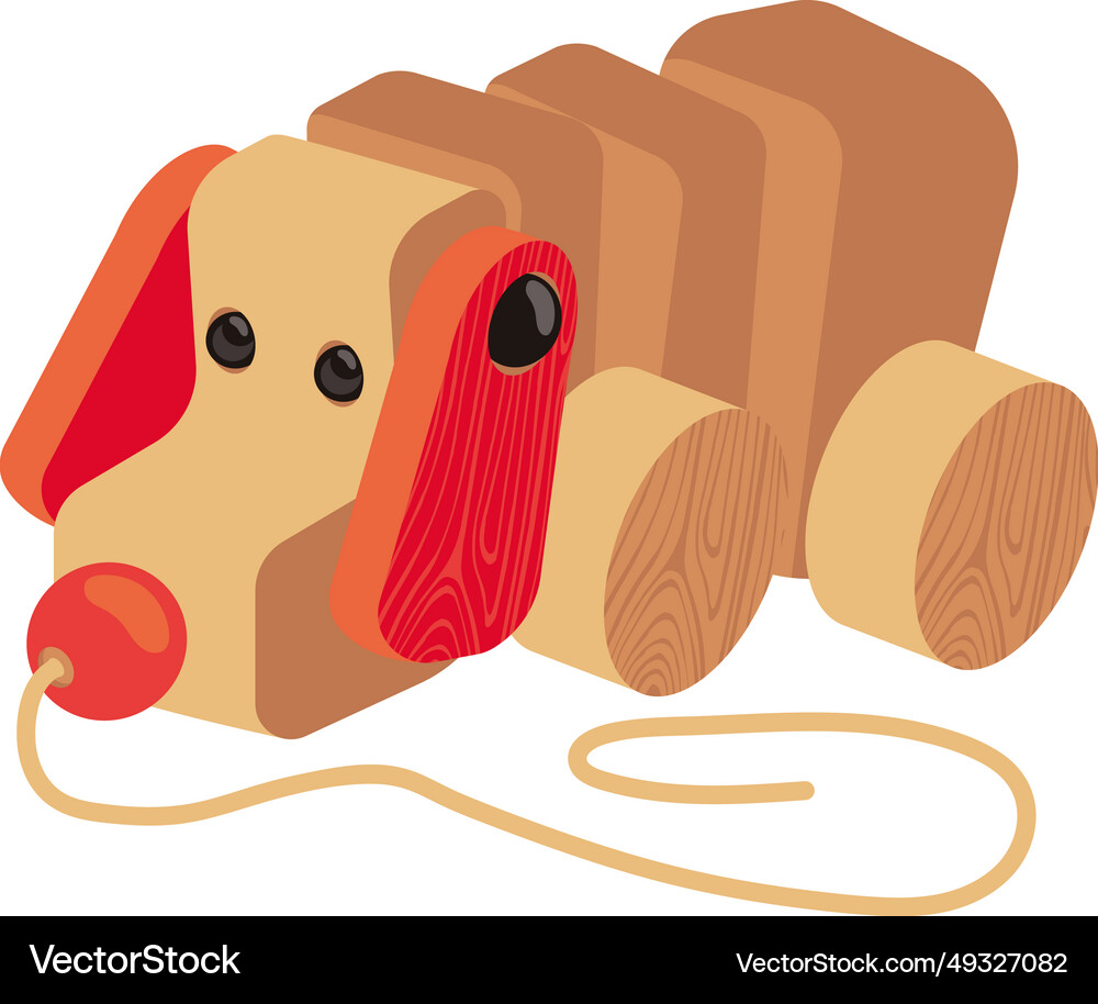 Wooden toy dog Royalty Free Vector Image - VectorStock