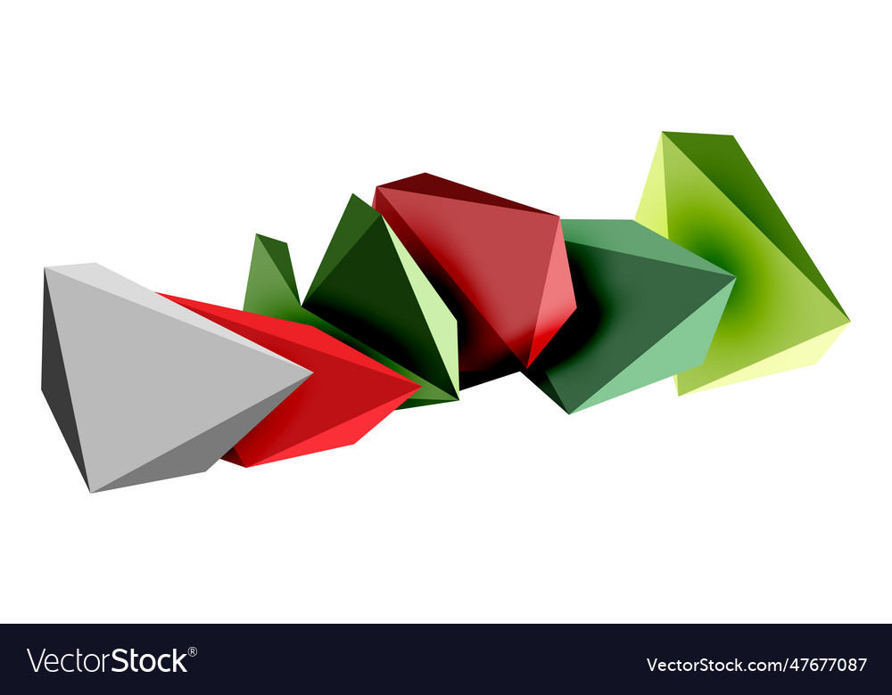 3d low poly triangle design elements Royalty Free Vector