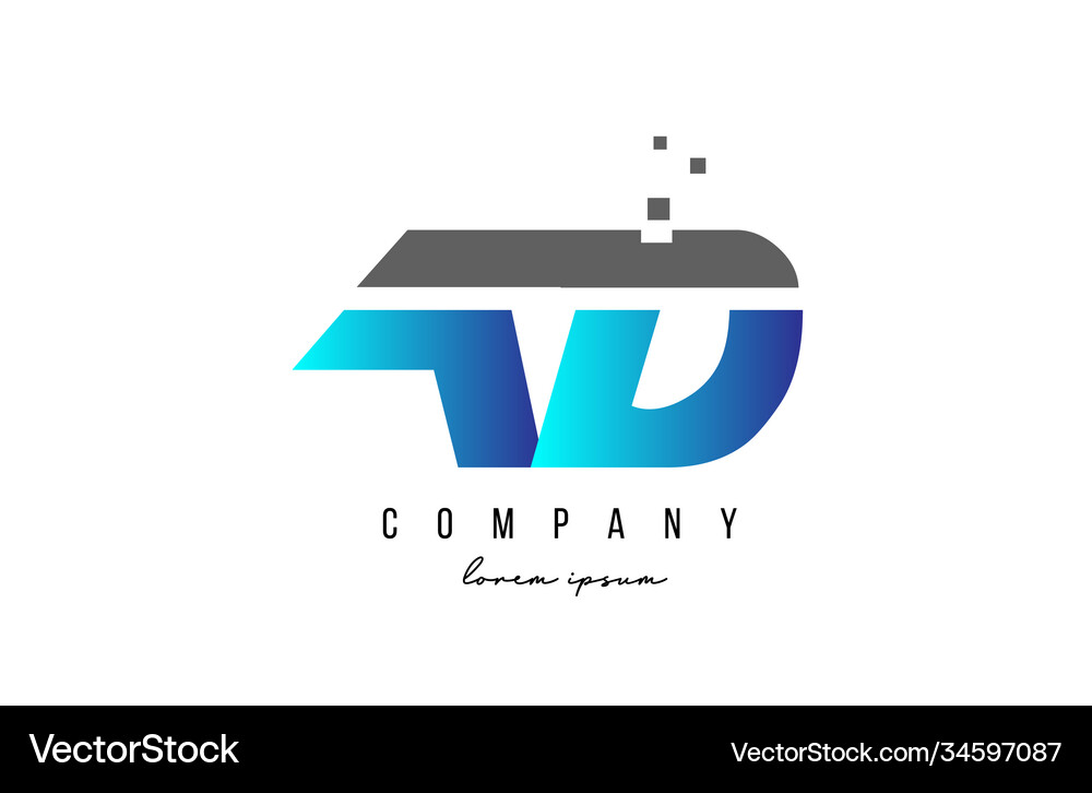 Ad a d alphabet letter logo combination in blue Vector Image