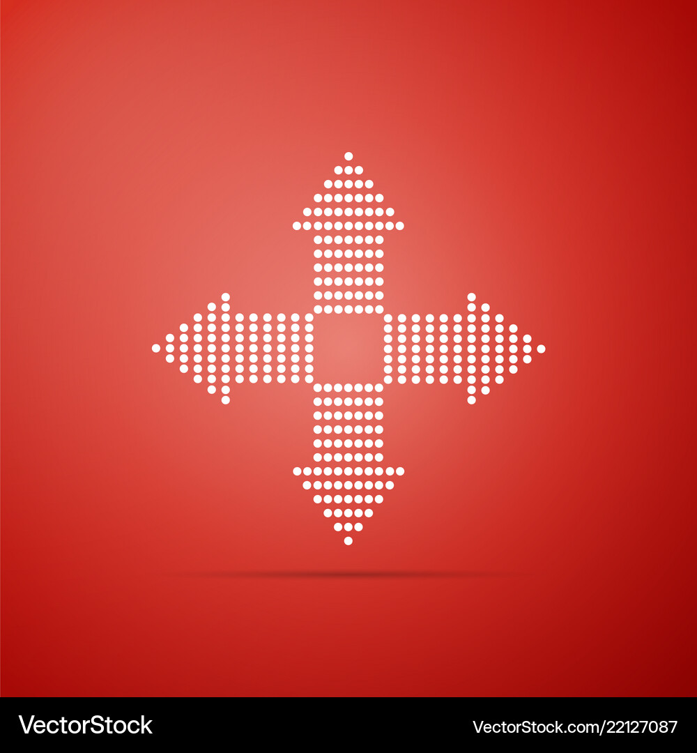 Arrows dots in four directions icon isolated Vector Image